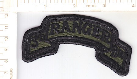 3rd Ranger Bn scroll OD (thick letters) me ns $3.75