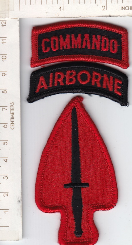 USACOM+Abn+Commando tabs clr me ns $8.00